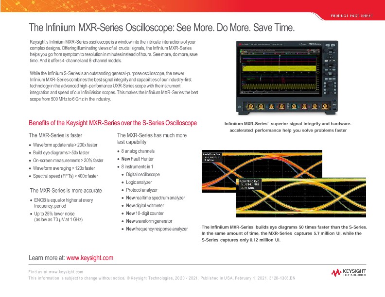 The Infiniium MXR-Series Oscilloscope: See More. Do More. Save Time. PDF Asset Page | Keysight